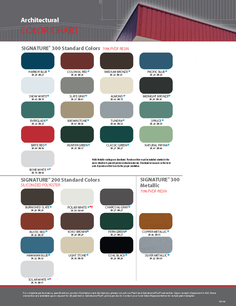Color Charts - Commercial and Architectural #1