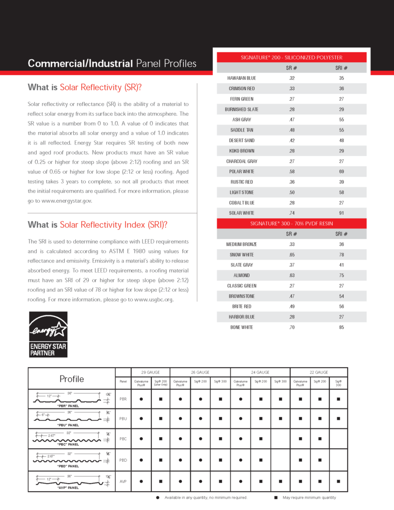 Color Charts - Commercial and Architectural #1